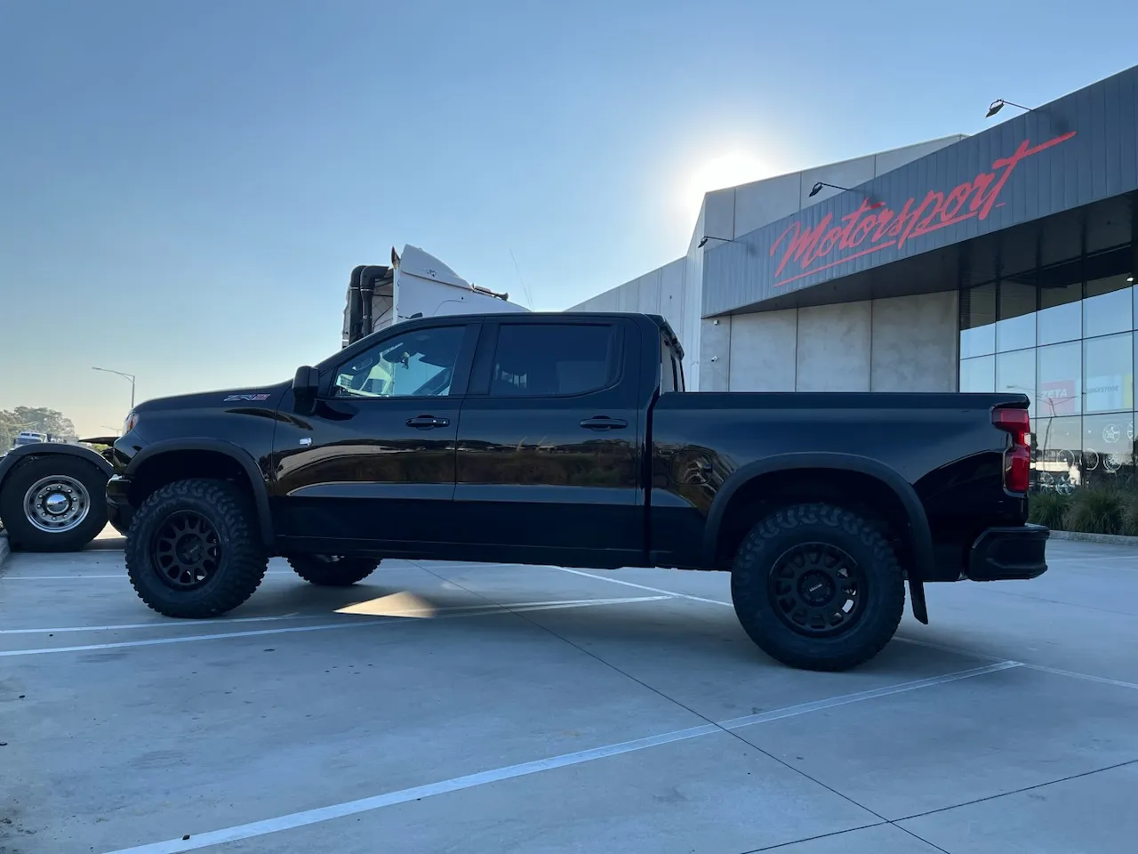 CHEV SILVERADO with METHOD 305 NV DOUBLE BLACK WHEELS AND BFG KM3 TYRES